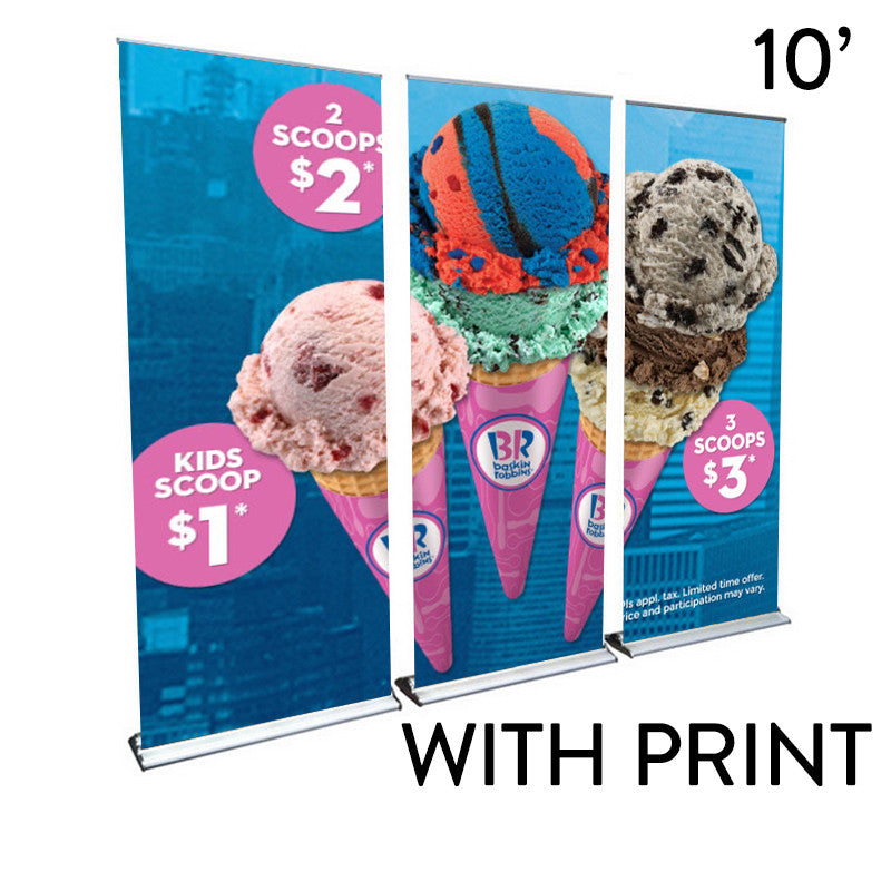 10' Roll Up Banner Stand Wall - Professional Trade Show Backdrop ...